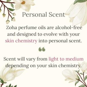 Zoha, Patchouli Bloom Perfume for Women and Men, Alcohol-Free Hypoallergenic Vegan Fragrance Oil Roll-On