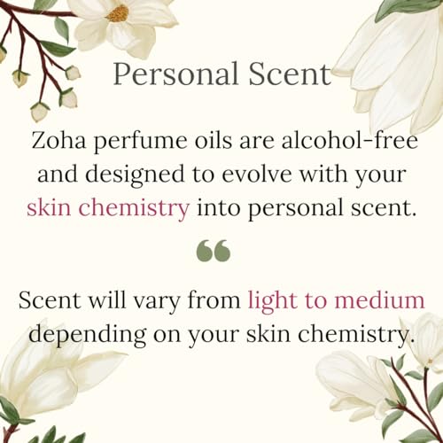 Zoha, Patchouli Bloom Perfume for Women and Men, Alcohol-Free Hypoallergenic Vegan Fragrance Oil Roll-On