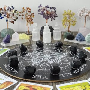 MAIBAOTA Black Obsidian Crystal Stones Natural Healing Crystals Bulk Polished Tumbled Crystals Stones Rocks Energy Balance Crystal Gemstones Vase Filler Decorative Reiki Witch Quartz Crstal Stones