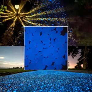 Anothera 1000 pcs Blue Glowing Rocks Glow in The Dark Pebbles Solar Stones Outdoor Garden Lawn Walkway Decorative (Blue)