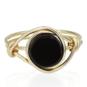 ardonn black onyx ring for women - unique handmade gold filled emphasizing the stylish and versatile natural - comfortable and stylish gemstone ring 925 for birthdays and anniversaries (6)