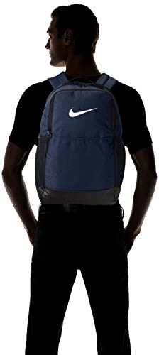 Nike Brasilia Medium Training Nike Backpack for Women and Men with Secure Storage & Water Resistant Coating, Midnight Navy/Black/White