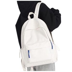 school backpack for teen girls,simple school book bag waterproof high school backpack for boy middle student bookbag college backpack for women men casual daypack travel aesthetic backpacks white