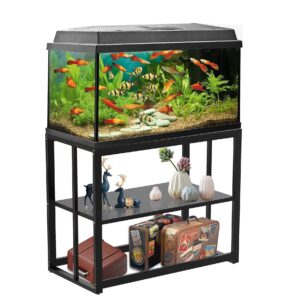 akenow fish tank stand 40 gallon,turtle tank, double layer metal aquarium stand with storage, turtle tank/reptile terrariums 36.4" x 18.5" x 29.1"