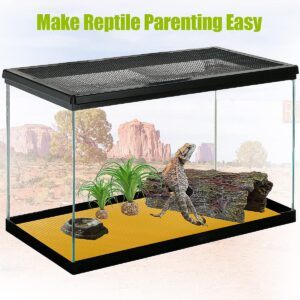 Helidrago Bearded Dragon Tank Accessories, Reptile Substrate Floor, Leopard Gecko Tank Liner Mat for 40 Gallon, 20 Gallon, 50 Gallon,75 Gallon Lizard Tank, Yellow