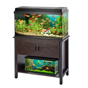 slifet aquarium stand,metal fish tank stand with cabinet,40 gallon, for fish tank accessories storage,36.6" x 18.9" x 30.7" ,turtle/ reptile terrariums（aquarium not included）