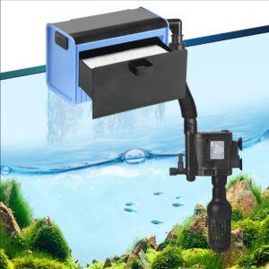 tararium aquarium filter for 15-50 gallon tank 4 in 1 drawer design quiet waterfall hang on box fish tank multi-stage filtration filter submersible 158gph hob water pump air supply powerhead