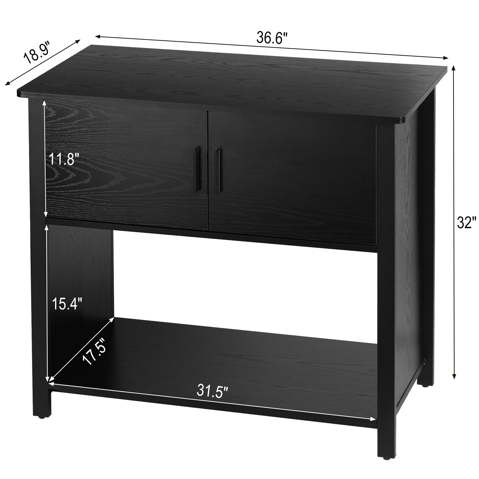 TOLEAD Aquarium Stand with Cabinet, 40-50 Gallon Fish Tank Stand, Turtle Reptile Terrariums Stand, Metal Frame 990 Pounds Load Capacity, 18.9" D x 36.6" W x 32" H