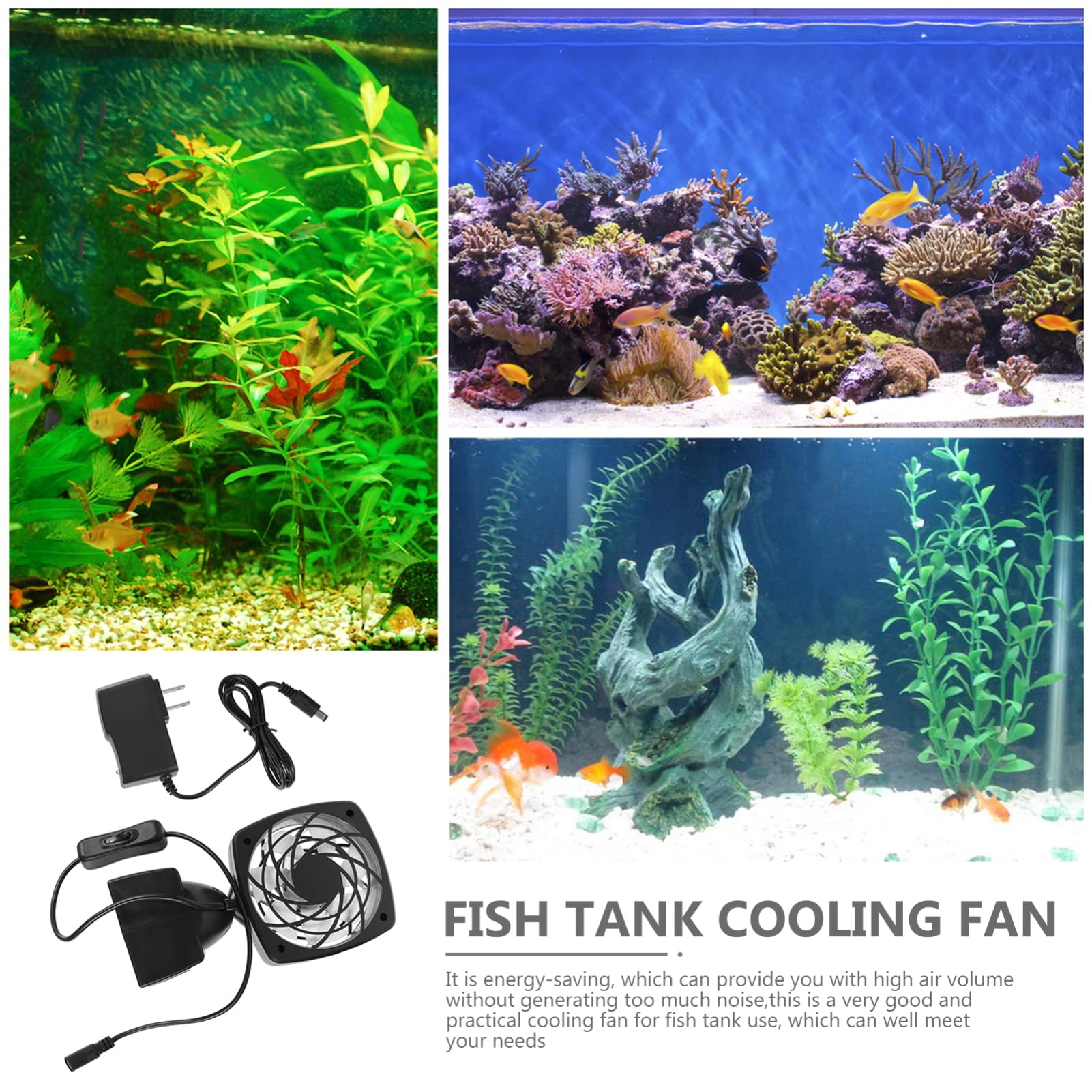 Ipetboom Fish Tank Cooling Fan Fish Tank Cooler Aquarium Fan Axolotl Aquarium Water Conditioner Aquarium Chiller Aquarium Cooler Fans for Home 40 Gallon Tank lid Plastic Small air Cooler