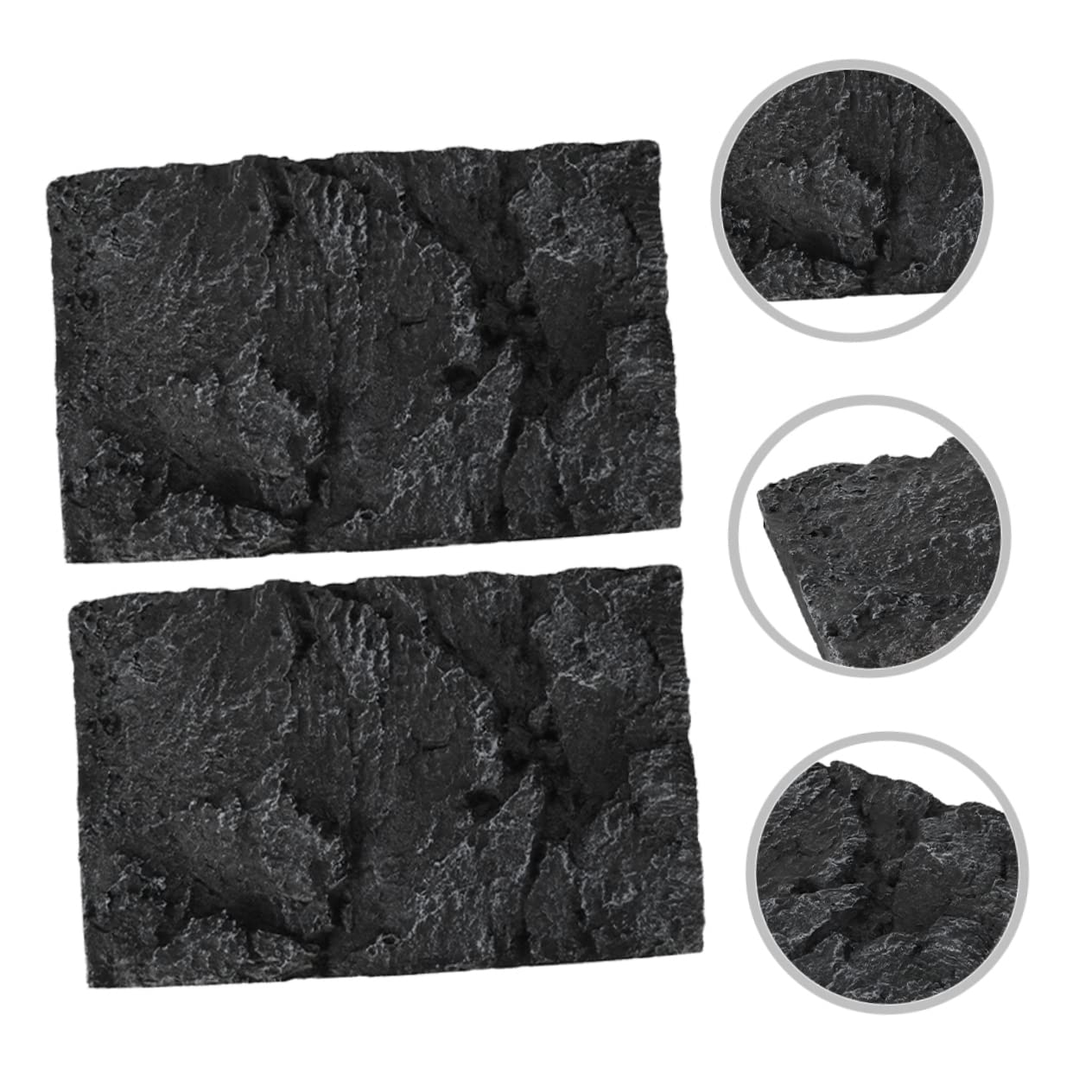 POPETPOP Slate Rock 2pcs Reptile Box Backdrop Fish Stand Aquarium Rocks Terrarium Background Terrarium Backdrop Terrarium Reptichip Snake Enclosure Background Turtle Pu 3D Reptile