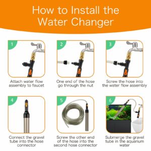 hygger Upgrade Aquarium Water Changer Kit, Semi-Automatic Fish Tank Gravel Cleaner, with 25 FT Water Hose, Flow Control Valve