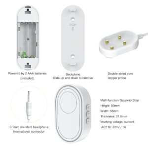 Water Level Detector WiFi, Smart Water Leak Sensor Alarm Kit - High/Low/Leakage Sensor Device, 2 Sensors & 1 Hub, Communication Distance Between Detector and Hub in Open Area is 328 Ft, App Free