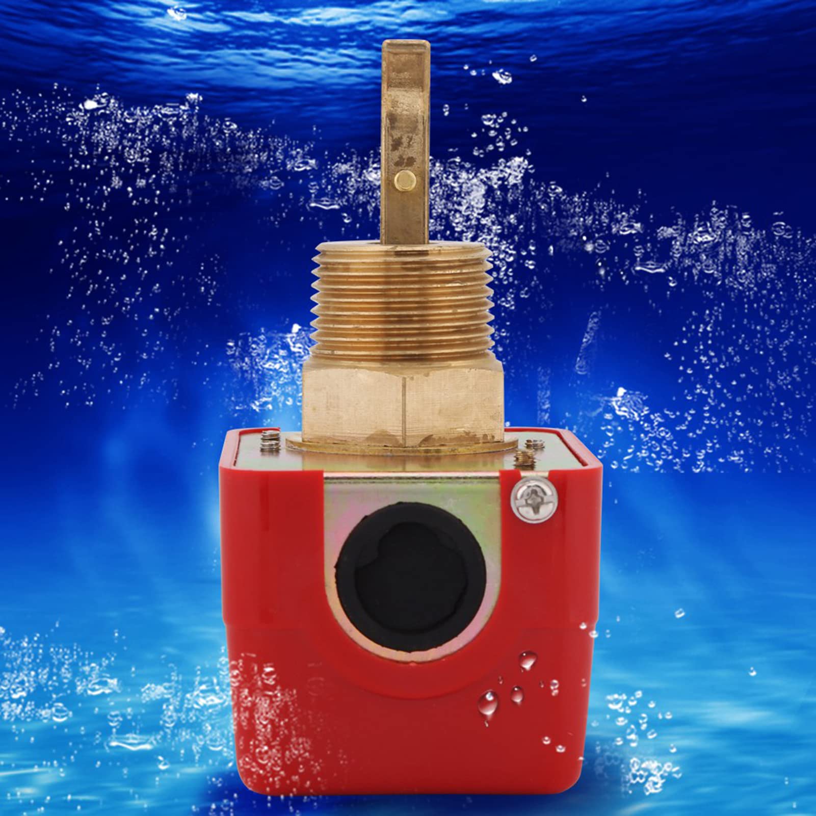 Water Paddle Flow Control Switch, AC250V 10Bar BrassLiquid Water Sensor Controller NPT Thread Connection Automatic Paddle Type Flow Switch Red 1pc