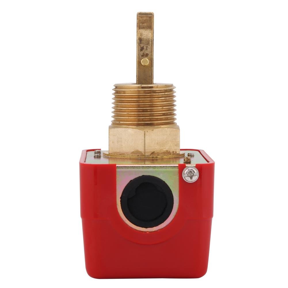 Water Paddle Flow Control Switch, AC250V 10Bar BrassLiquid Water Sensor Controller NPT Thread Connection Automatic Paddle Type Flow Switch Red 1pc