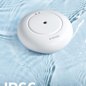 X-Sense Water Leak Detector, Water Sensor Alarm, Mini Water Detector Alarm with 110 dB Audio Alarm, Battery-Powered, Water Alarms for Basements, Sinks, Tanks, Pools, Model WS01