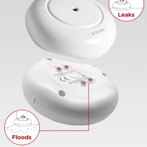 X-Sense Water Leak Detector, Water Sensor Alarm, Mini Water Detector Alarm with 110 dB Audio Alarm, Battery-Powered, Water Alarms for Basements, Sinks, Tanks, Pools, Model WS01