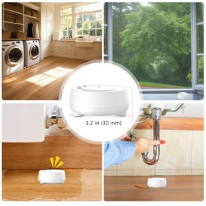 WiFi Water Leak Detector, Water Alarm with 110db Adjustable, 492ft Transmission Water Leak Sensor for Home, Laundry, Kitchen, Basement,3 Water Detectors & 1 Base Station(2.4GHz Wi-Fi only)