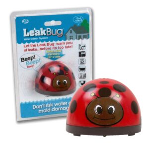 water leak monitoring sensor with alarm 1 pack - leak bug electronic water & flood leak detector - detects as little as 1/32" of water - overflow alert sensor beeps loudly when water is detected