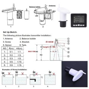 Ultrasonic Liquid Depth Level Meter Water Level Temperature Sensor