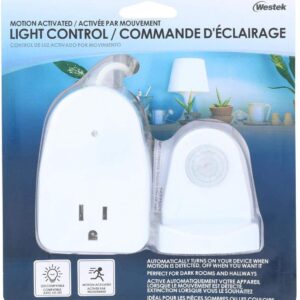 Westek MLC12BC-4 Indoor Plug-in Corded Motion Activated Light Control, 1 Count (Pack of 1), White