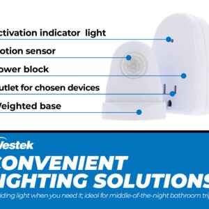 Westek MLC12BC-4 Indoor Plug-in Corded Motion Activated Light Control, 1 Count (Pack of 1), White