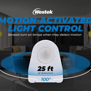 Westek MLC12BC-4 Indoor Plug-in Corded Motion Activated Light Control, 1 Count (Pack of 1), White