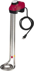 kd 1600w immersion bucket water heater, auto shutoff, overheating prevention, auto water level senor, adjustable thermostat, easy-to-use (red / 1600 watt)