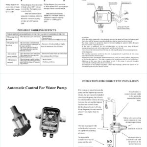 Controller, 110V Automatic Pump Control Pressure Switch Electronic Switch Controller for Well Pump Self priming pump, Jet Pump, Garden Pump 10 Bar