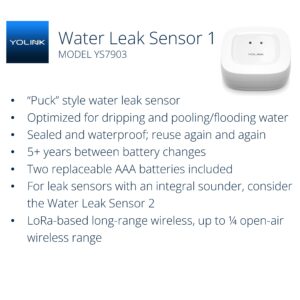 YoLink Water Leak Detection Starter Kit, w/SpeakerHub Audio/Talking Hub & Water Leak Sensors, LoRa Up to 1/4 Mile Open-Air Range, SMS/Text, Email & Push Notifications, w/Alexa, IFTTT, Home Assistant