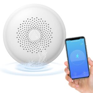 ecoey water leak detector (2.4g) , water sensor alarm, smart wifi, low battery warning, app alerts, continuous monitoring for basement, home,battery operated, 1 pack