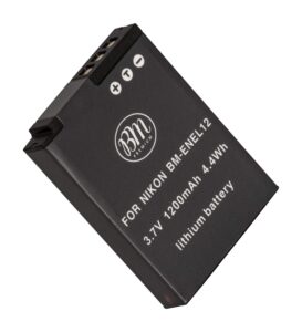 bm en-el12 battery for nikon coolpix a1000, b600, w300, a900, aw100, aw110, aw120, aw130, s6300, s8100, s8200, s9050, s9200, s9300, s9400, s9500, s9700, s9900, p310, p330, p340, keymission 170, 360