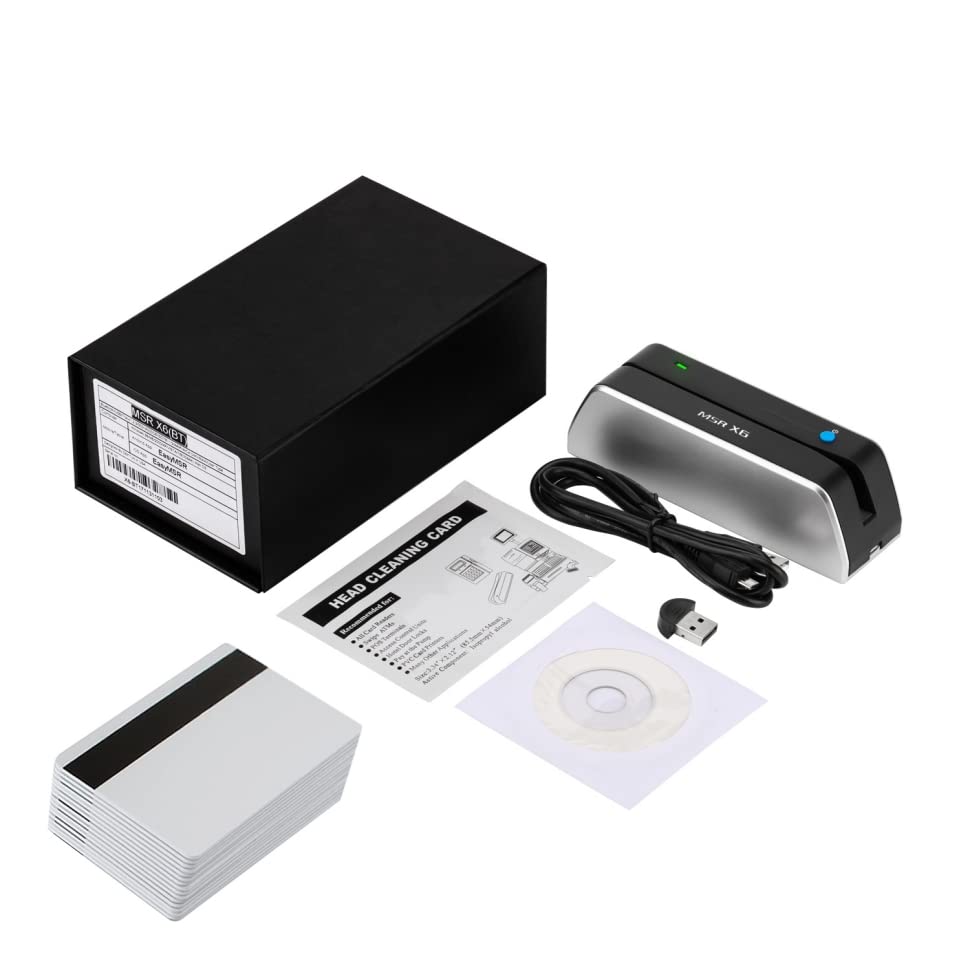 MSR X6 Bluetooth VIP Card Swiper Reader Writer Encoder Hico 3 Tracks USB and Bluetooth