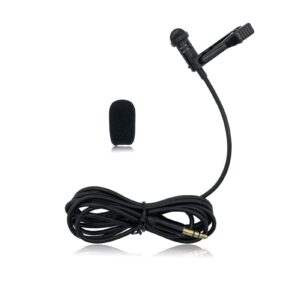 pdeey lav mic for gopro hero 9 10 11 media mod action camera - 3.5mm external microphone, lapel clip, wearable, omnidirectional