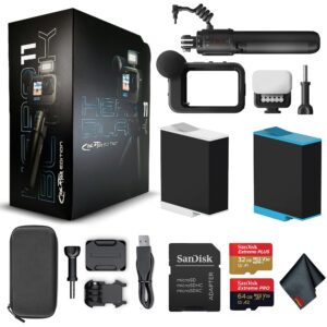 gopro hero11 black creator edition - includes volta (battery grip, tripod, remote), media mod, light mod, enduro battery - waterproof action camera + 64gb extreme pro card and extra battery