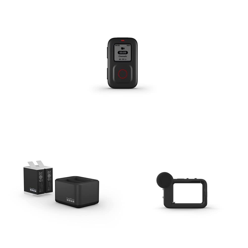 GoPro The Remote - Official GoPro Accessory & Dual Battery Charger + 2 Enduro Batteries (HERO11 Black/HERO10 Black/HERO9 Black) & Media Mod (HERO11 Black/HERO10 Black/HERO9 Black)