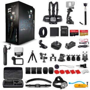 gopro hero11 black creator edition - includes volta (battery grip, tripod, remote), media mod, light mod, enduro battery - waterproof action camera + 64gb card & 50 piece accessory kit - bundle