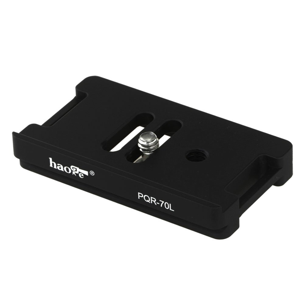 Haoge PQR-70L 70mm Universal QR Camera Body Quick Release Plate with Fixed Lip Flange for Arca Swiss Standard Tripod Ball Head Ballhead Clamp