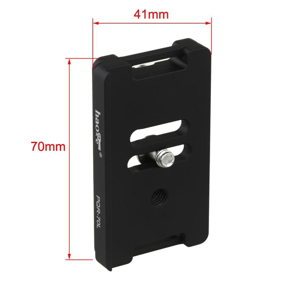 Haoge PQR-70L 70mm Universal QR Camera Body Quick Release Plate with Fixed Lip Flange for Arca Swiss Standard Tripod Ball Head Ballhead Clamp