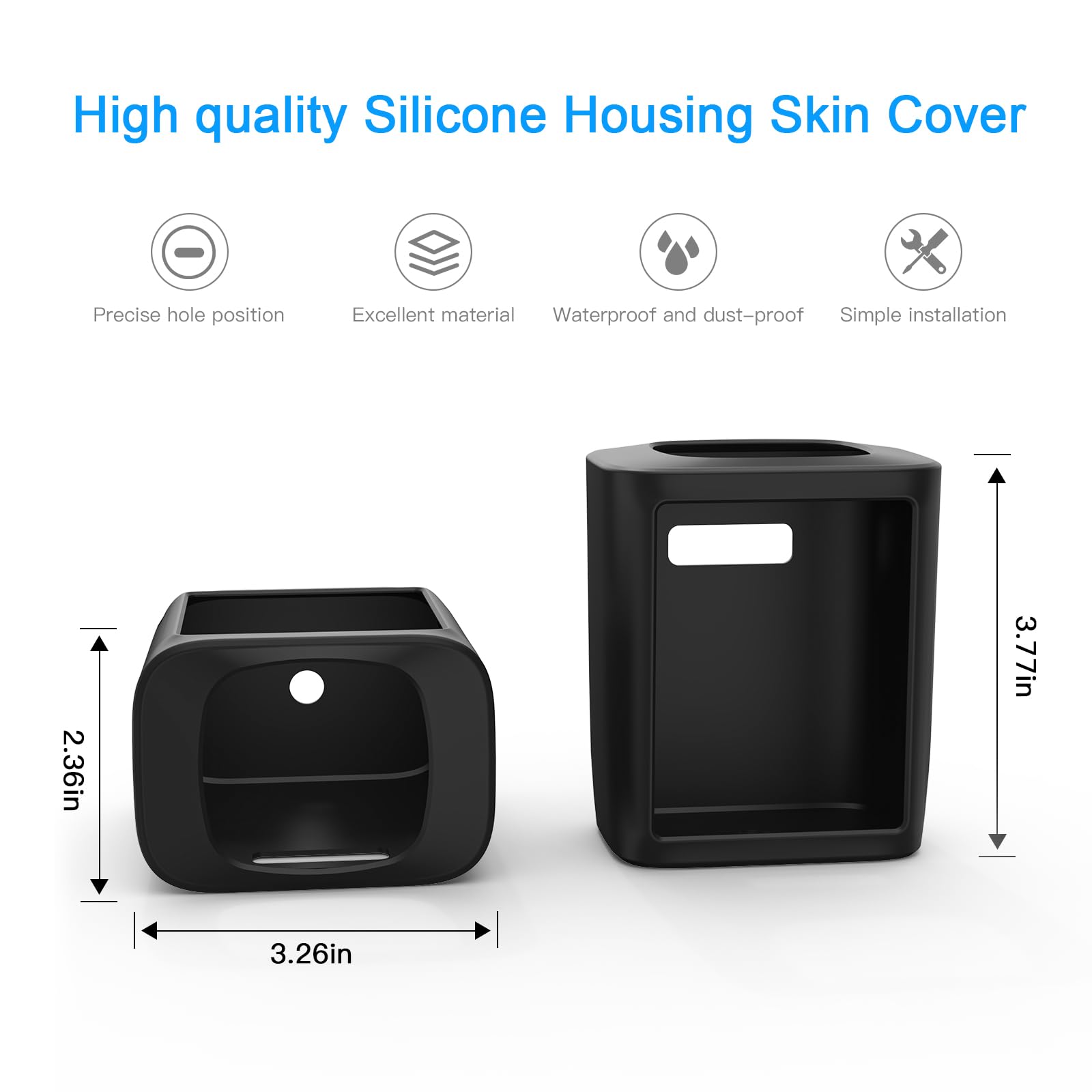 OkeMeeo Silicone Skin for eufy SoloCam S220 Silicone Cover for Security SoloCam S220 Camera (Black, 2 Pack)