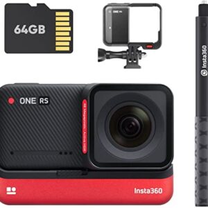 Insta360 ONE R Twin Edition Memory Card Bundle – 4K Action Camera & 5.7K 360 Camera with Interchangeable Lenses, Stabilization, IPX8 Waterproof, Touch Screen, AI Editing