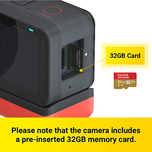 Insta360 ONE R Twin Edition Memory Card Bundle – 4K Action Camera & 5.7K 360 Camera with Interchangeable Lenses, Stabilization, IPX8 Waterproof, Touch Screen, AI Editing