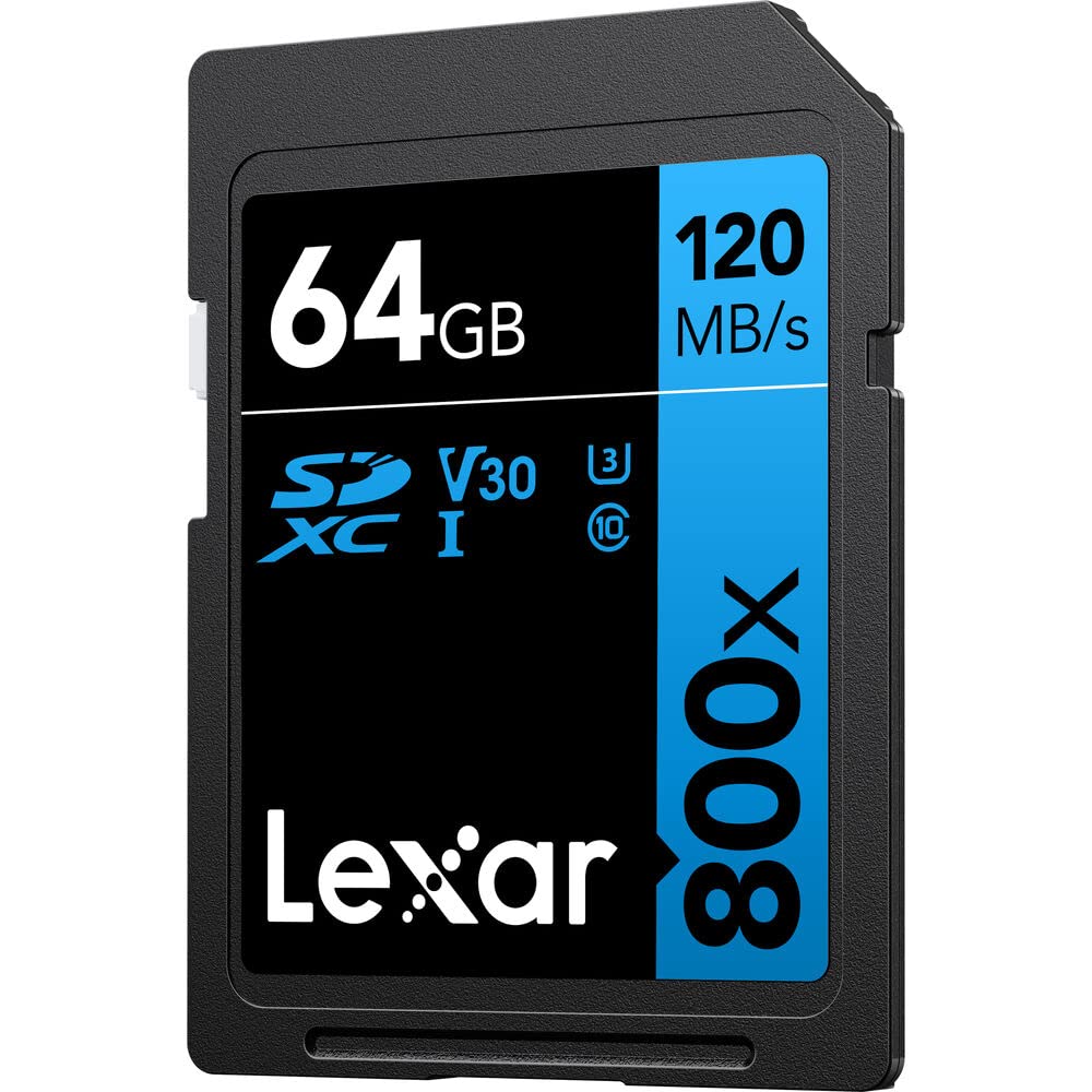 Lexar 64GB High-Performance 800x UHS-I SDXC Memory Card BLUE Series - (3-Pack)