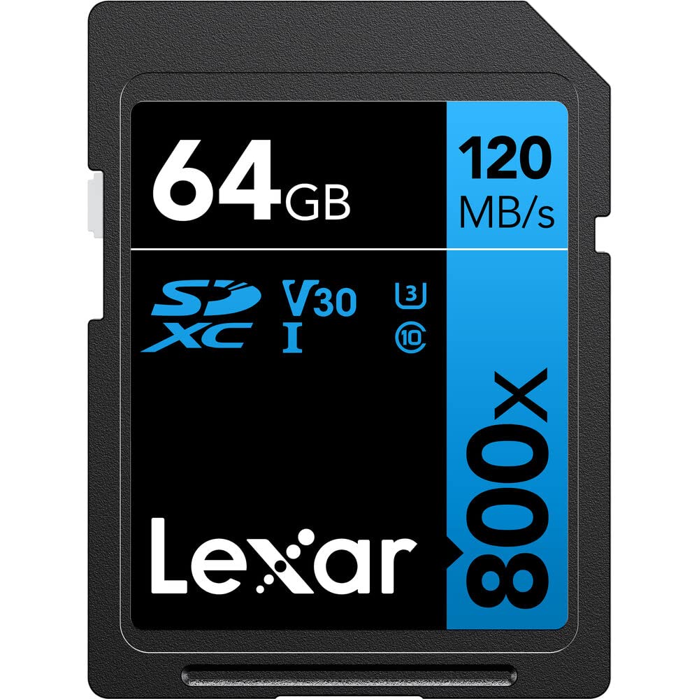 Lexar 64GB High-Performance 800x UHS-I SDXC Memory Card BLUE Series - (3-Pack)