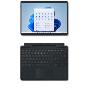 microsoft surface pro 8 13" touchscreen - intel evo 11th gen core i5-8gb ram - 256gb ssd - windows 11 home - graphite (ius-00001) bundle with black keyboard