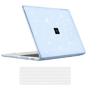 mpmpssss case for 13.5 inch microsoft surface laptop 5/4/3 with metal keyboard, model 1951/1868 - protective slim snap on hard shell cover, baby blue