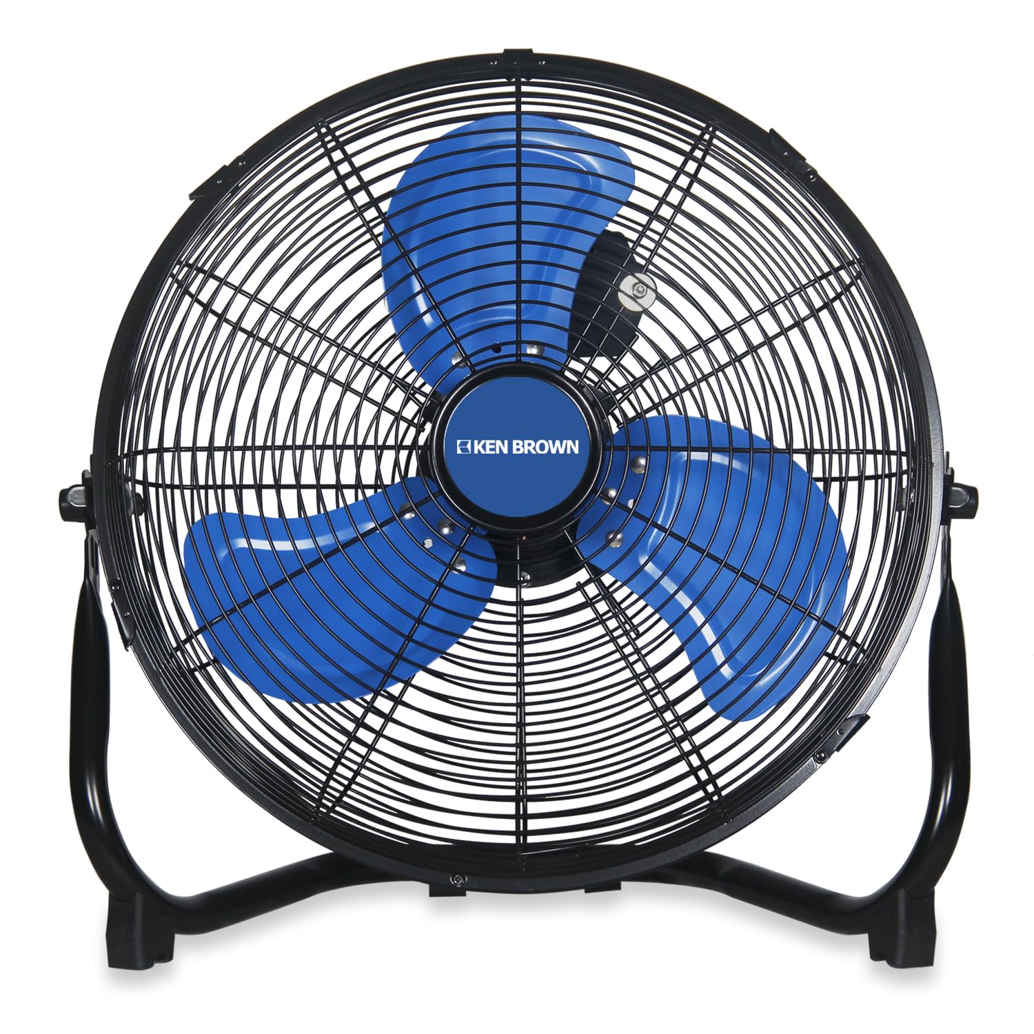 KEN BROWN 14 Inch High Velocity Floor Fan 3-Speed 360° Adjustable Tilting Powerful Airflow for Home,Residential Use, Blue