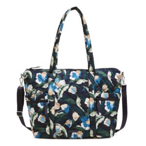 vera bradley women's performance twill large multi-strap tote bag, immersed blooms, one size