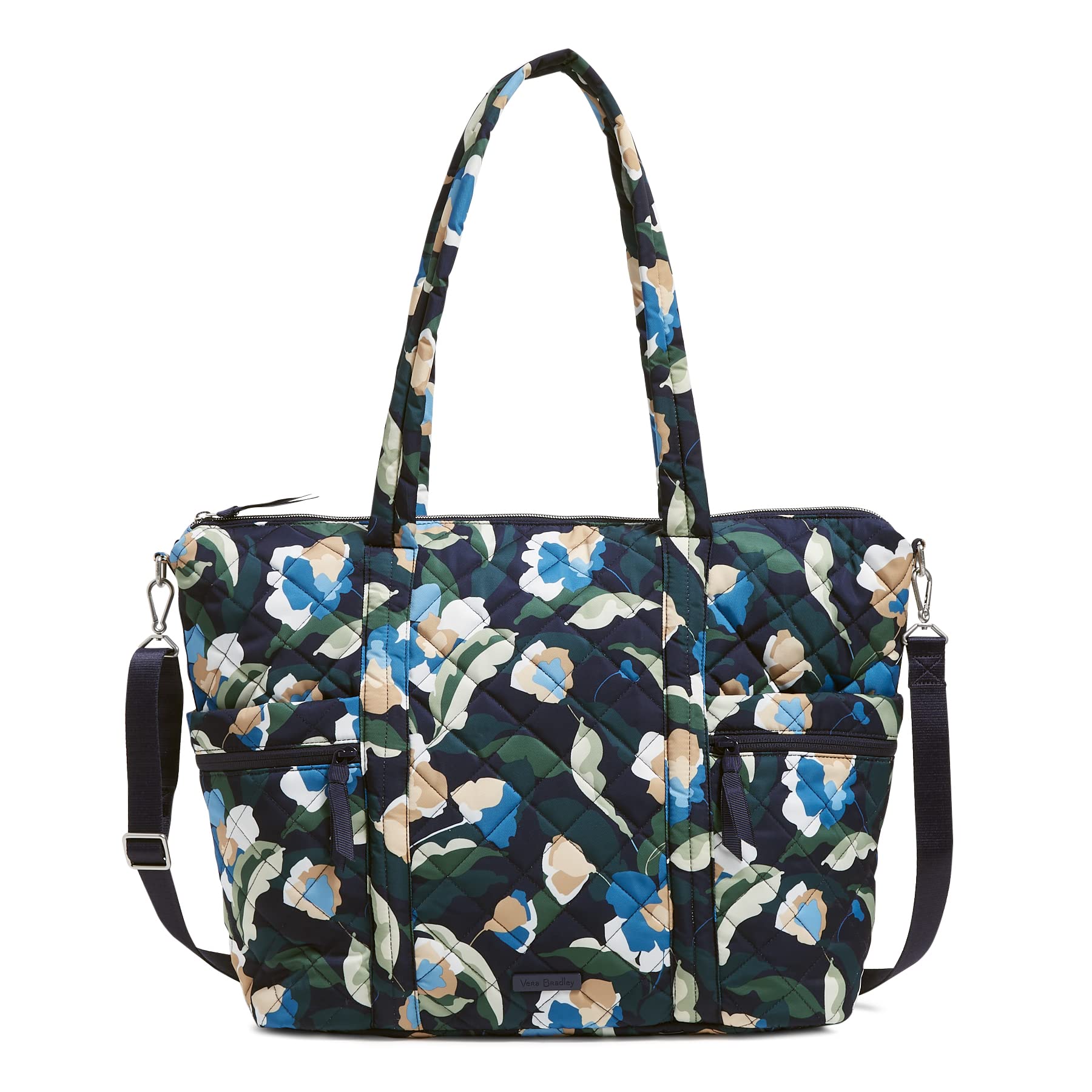 Vera Bradley Women's Performance Twill Large Multi-Strap Tote Bag, Immersed Blooms, One Size