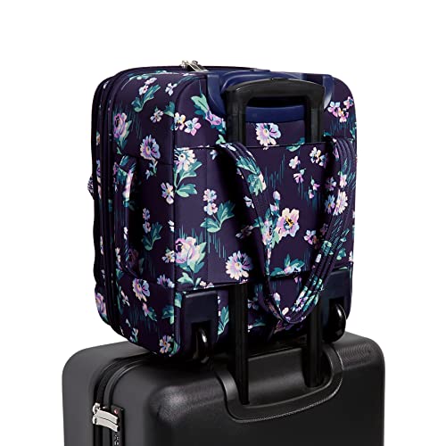 Vera Bradley Women's Softside Underseat Rolling Work Bag, Navy Garden, One Size