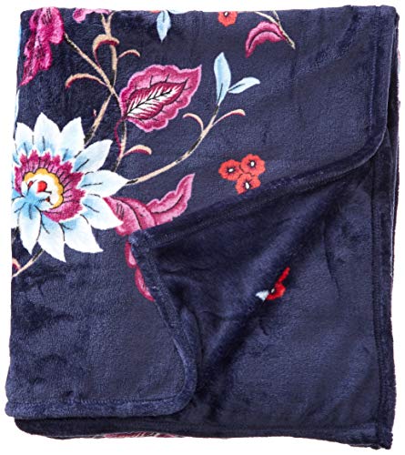 Vera Bradley Women's Fleece Plush Throw Blanket, Mayfair in Bloom, 80 X 50